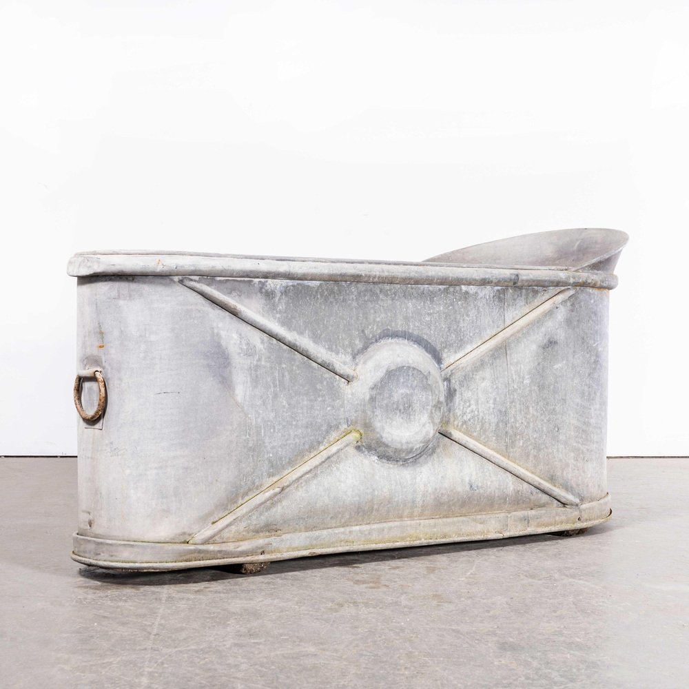 French Zinc Galvanised Bath Planter, 1940s for sale at Pamono