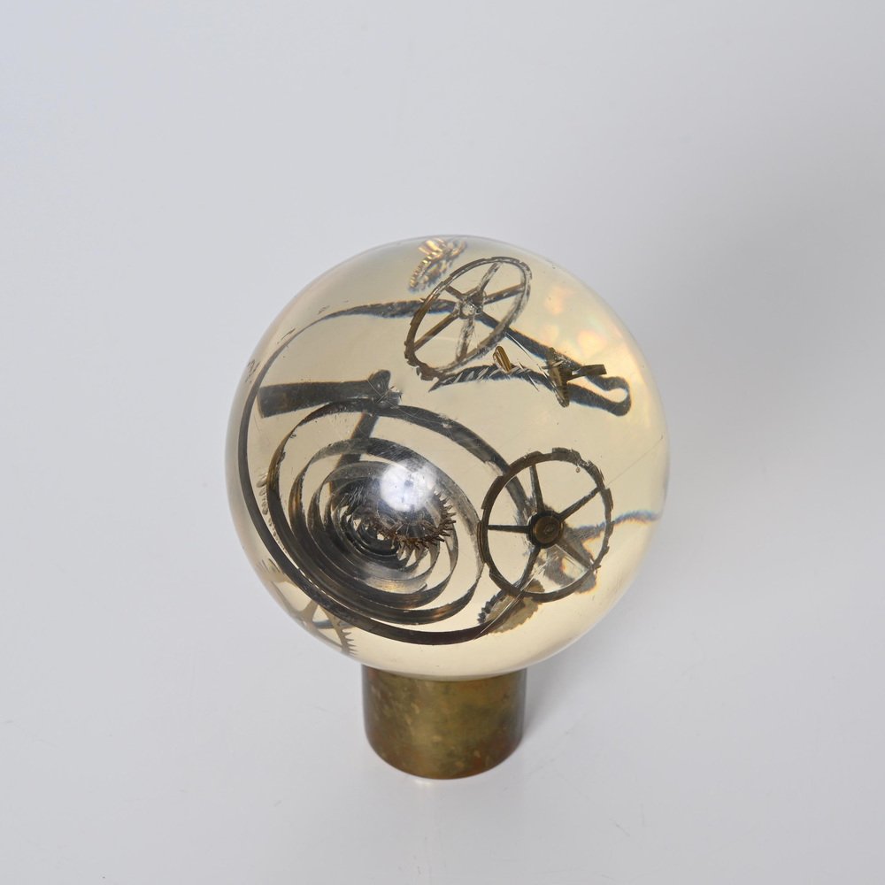 Resin Exploded Clock Globe Sculpture by Pierre Giraudon, France, 1970s ...