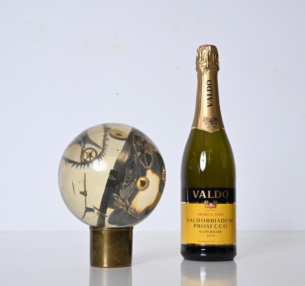 Resin Exploded Clock Globe Sculpture by Pierre Giraudon, France, 1970s ...