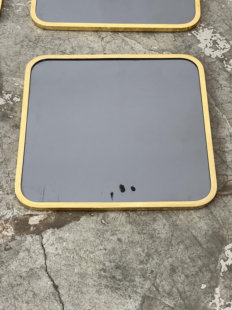 Brass Mirrors, 1970s, Set of 6 for sale at Pamono