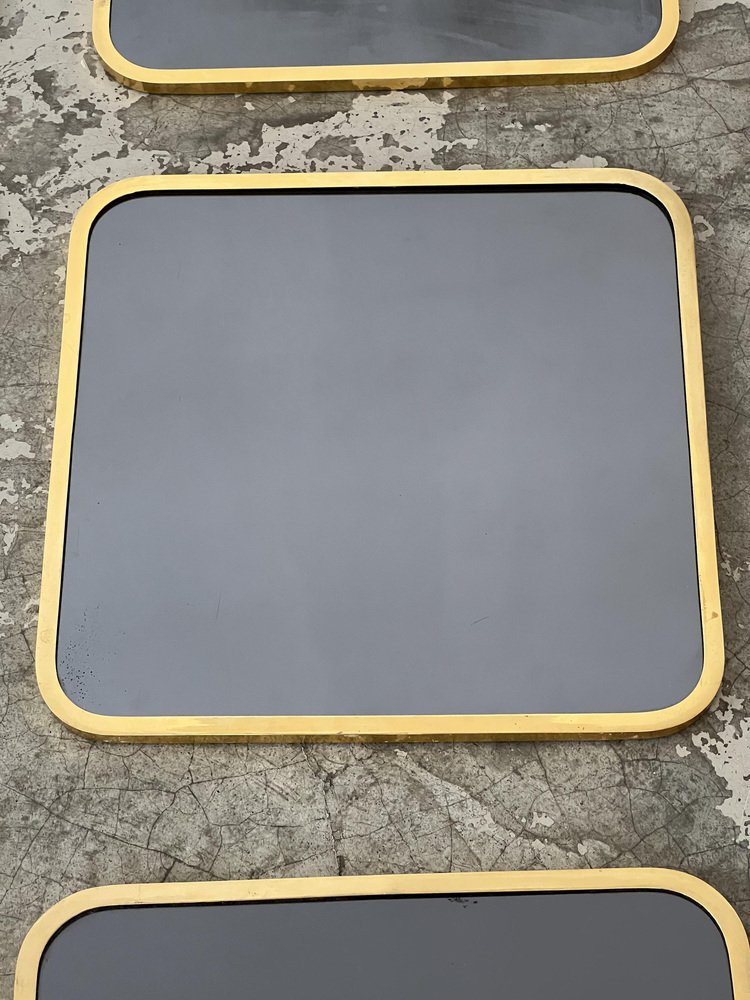 Brass Mirrors, 1970s, Set of 6 for sale at Pamono