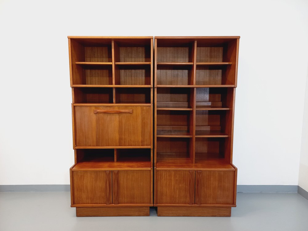Vintage Teak Scandinavian Double Library from the 60s, 1960s for sale ...