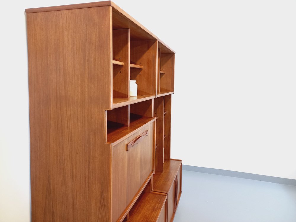 Vintage Teak Scandinavian Double Library from the 60s, 1960s for sale ...