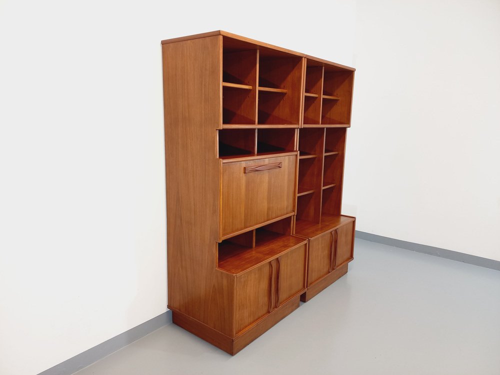 Vintage Teak Scandinavian Double Library from the 60s, 1960s for sale ...