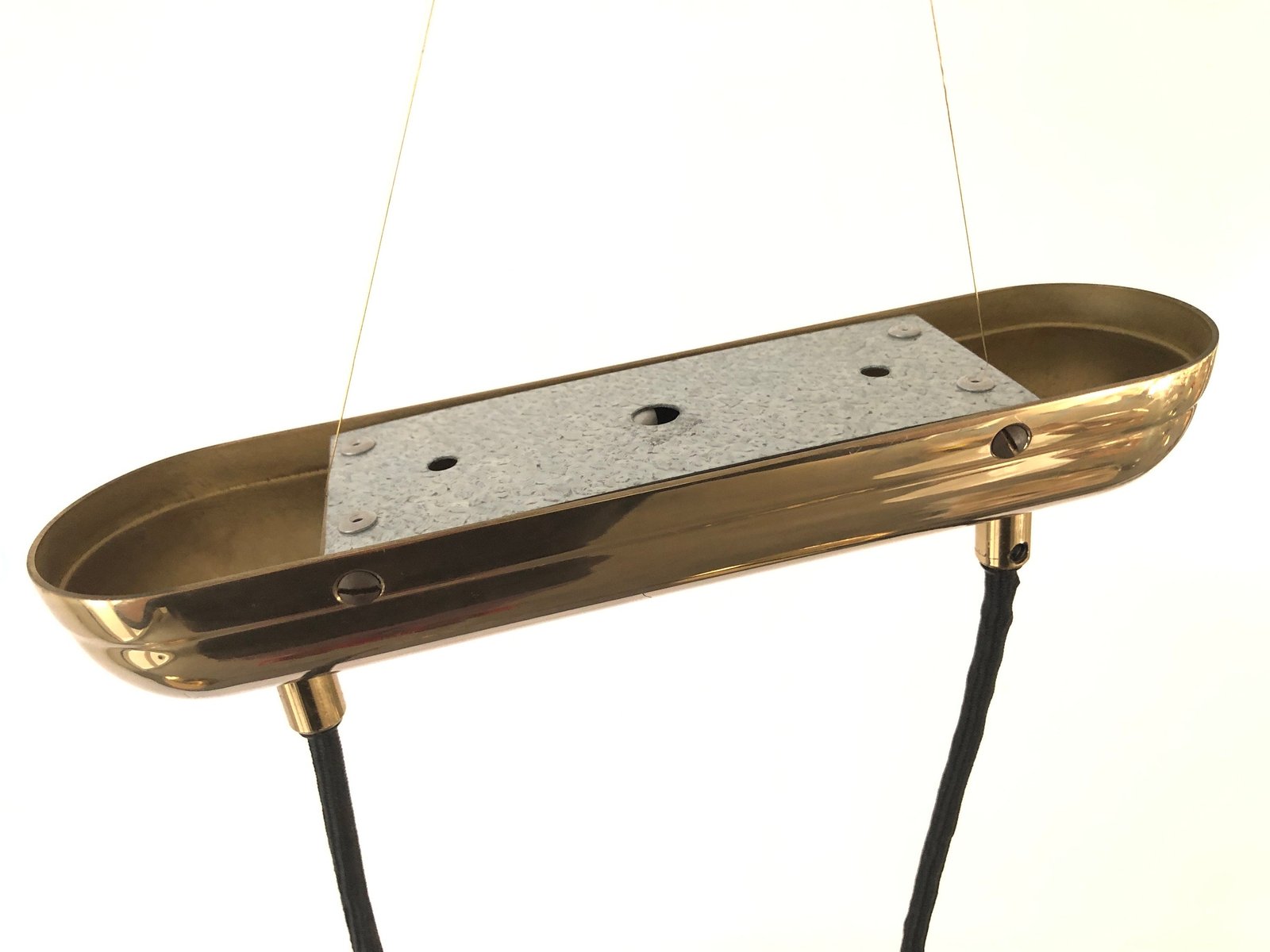 Mid-Century Modern Full Brass Double Shade Adjustable Counterweight ...