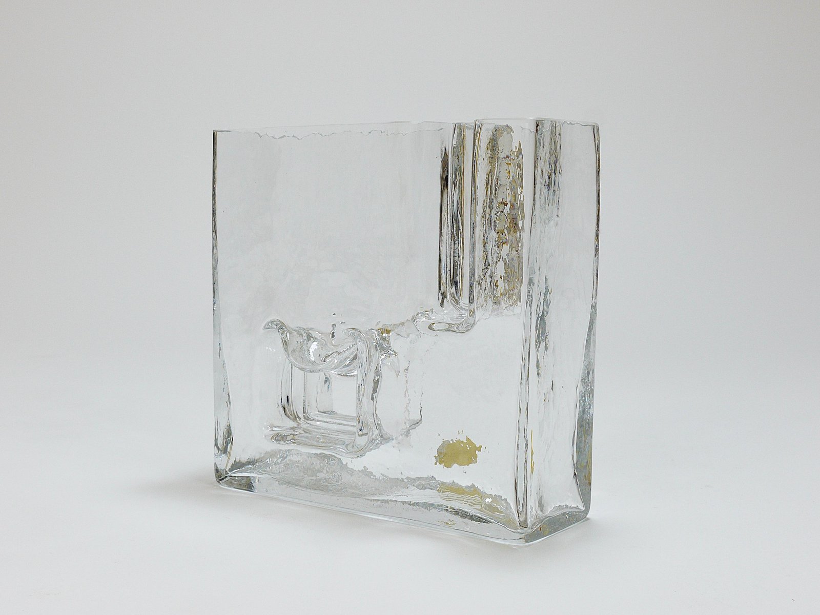 Op Art Ice Glass Vase attributed to Claus Josef Riedel, Austria, 1970s ...