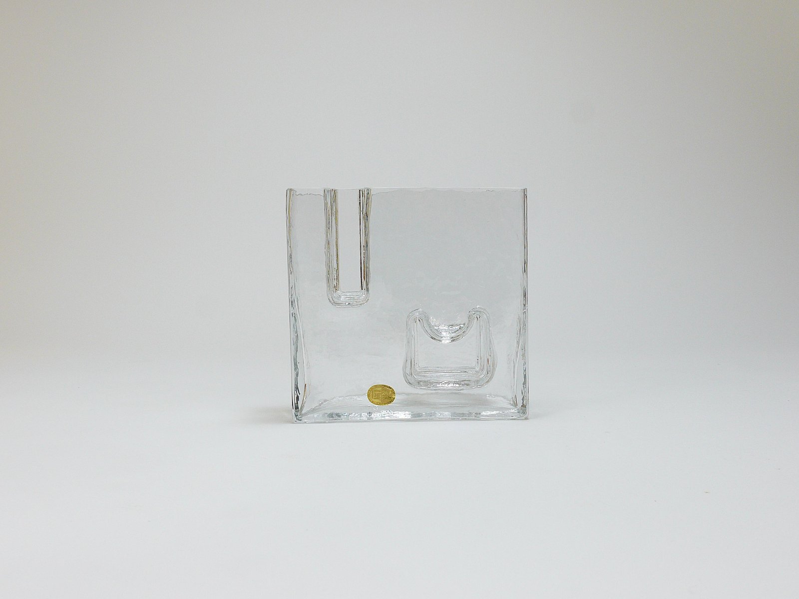 Op Art Ice Glass Vase attributed to Claus Josef Riedel, Austria, 1970s ...