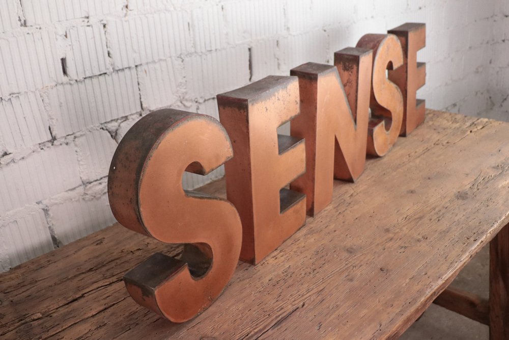 Large Vintage Italian Sense Letters in Copper, 1960s, Set of 5 for sale ...