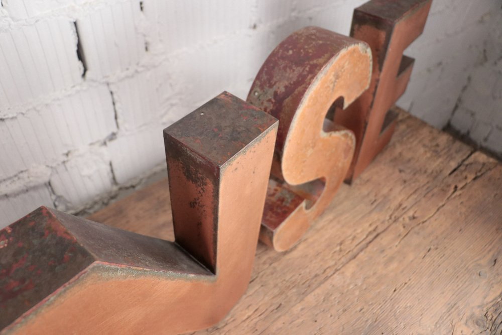 Große italienische Vintage Sense Letters aus Kupfer, 1960er, 5 . Set ...