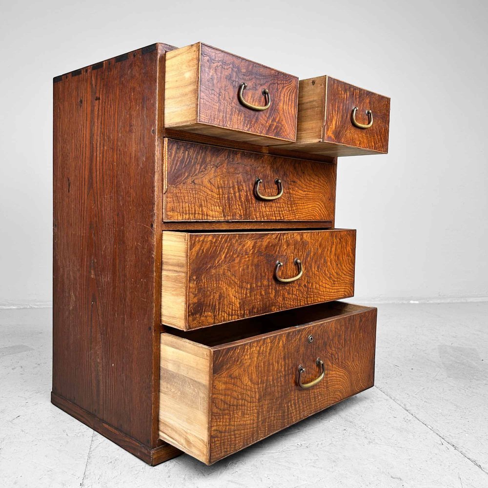Small Tansu with Copper Finishing, Japan, 1920s for sale at Pamono