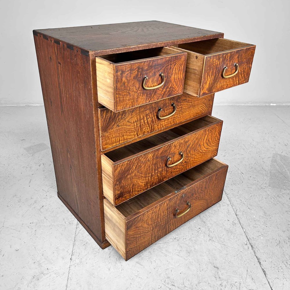 Small Tansu with Copper Finishing, Japan, 1920s for sale at Pamono