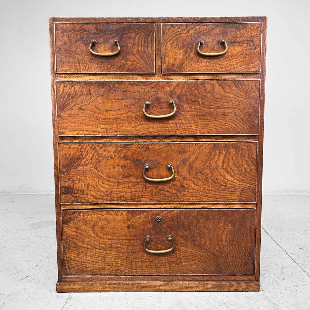 Small Tansu with Copper Finishing, Japan, 1920s for sale at Pamono