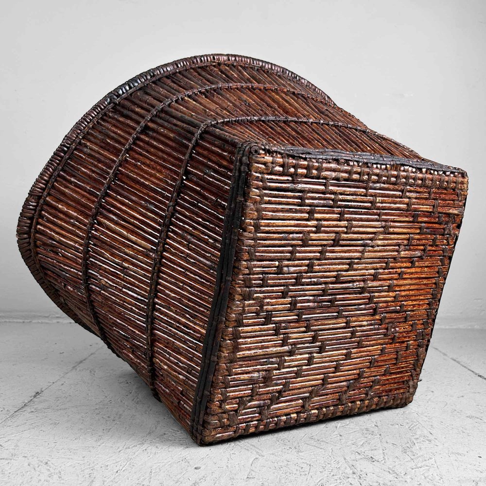 Japanese Smoked Bamboo Basket, 1940s for sale at Pamono