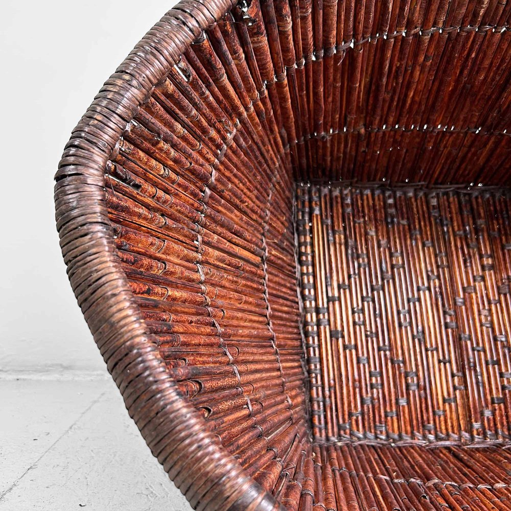 Japanese Smoked Bamboo Basket, 1940s for sale at Pamono