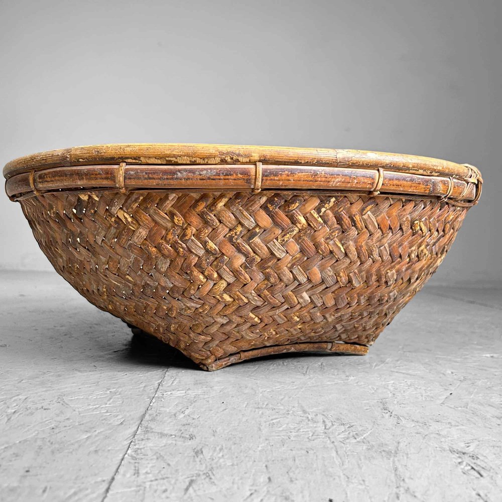 Traditional Bamboo Harvesting Basket, Japan, 1950s for sale at Pamono