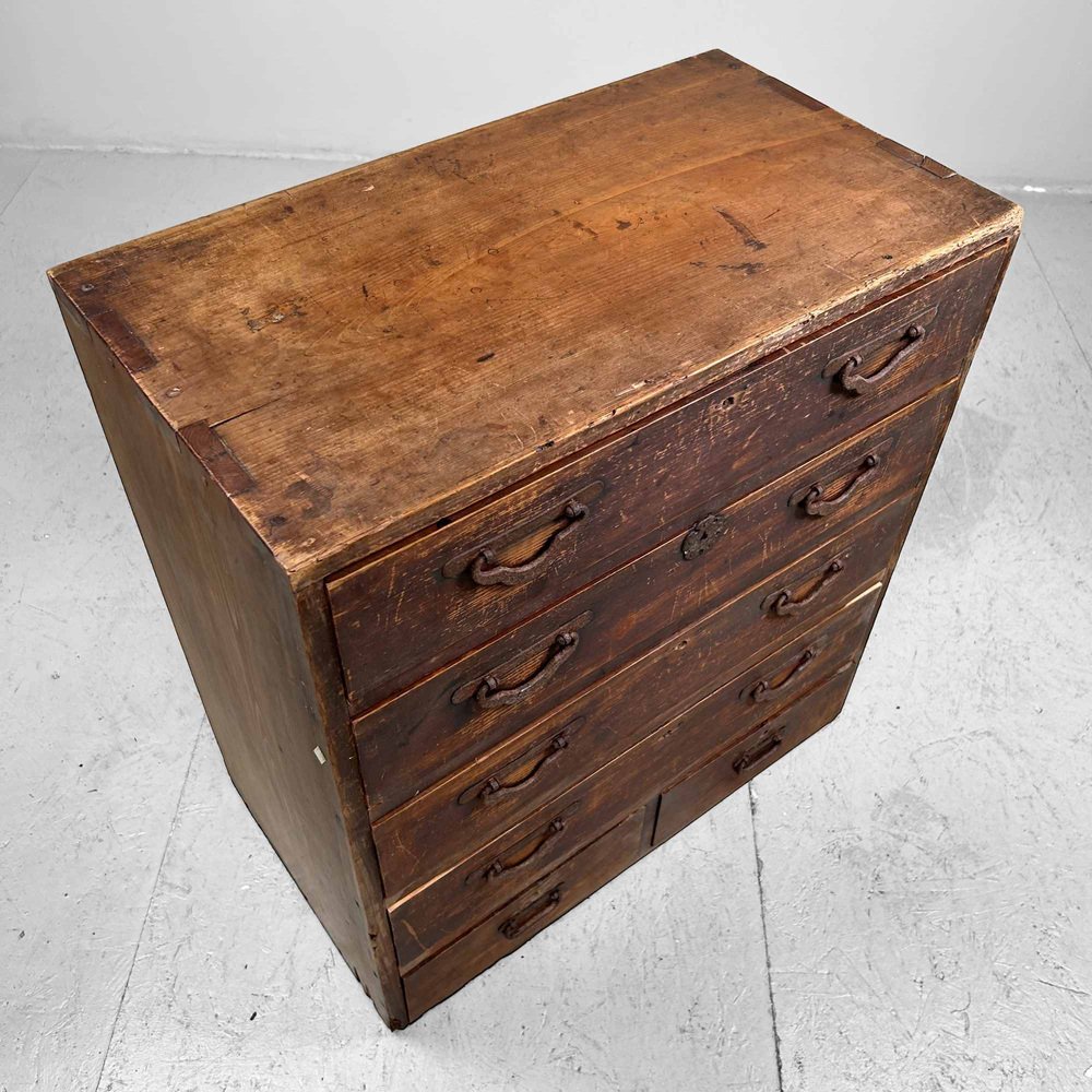 Japanese Meiji Tansu Drawer Cabinet, 1890s for sale at Pamono