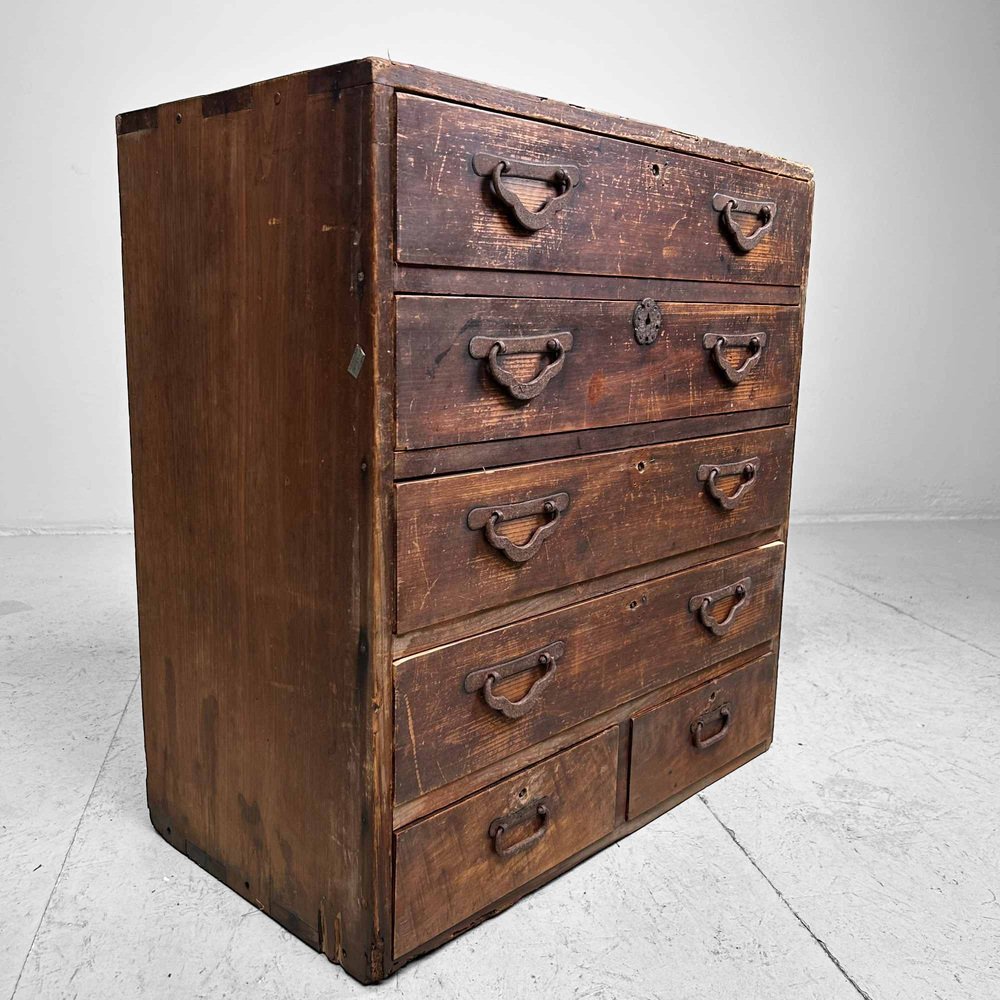 Japanese Meiji Tansu Drawer Cabinet, 1890s for sale at Pamono