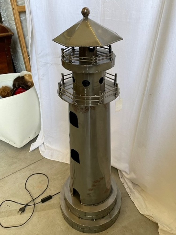 Lighthouse-Shaped Iron Flat Lamp, 1970s for sale at Pamono