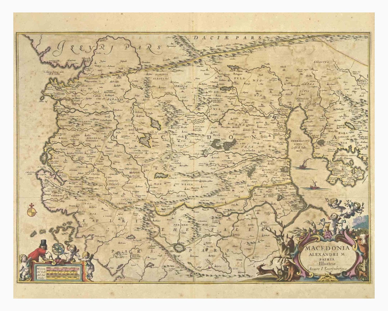 Johannes Janssonius, Map of Macedonia, Etching, 1650s for sale at Pamono