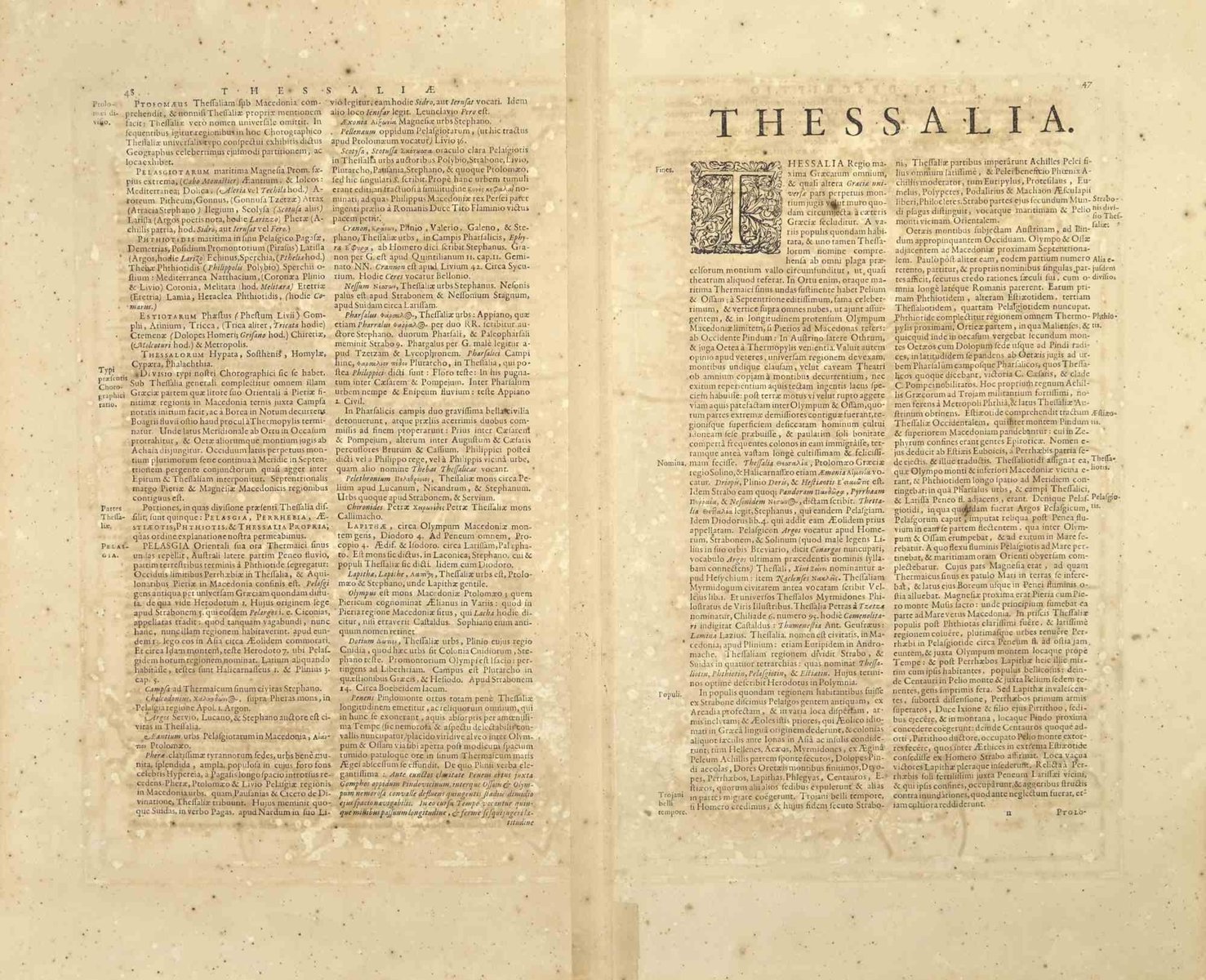 Johannes Janssonius, Thessalia Map, Etching, 1650s for sale at Pamono