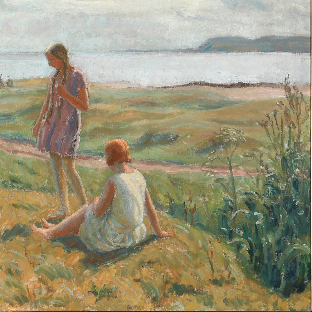 Anna Elisabeth Munch, Figurative Landscape, 1920s, Oil on Canvas for ...