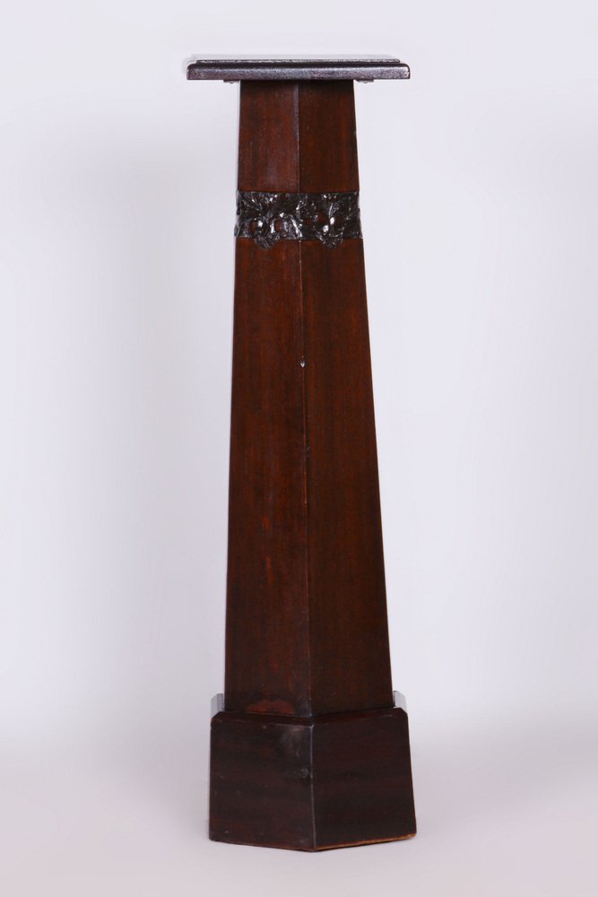 Art Deco Oak Pedestal, Czechia, 1920s for sale at Pamono