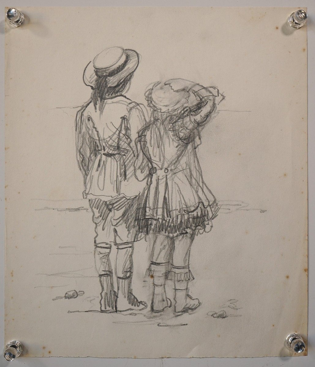 Four High Quality Drawings of Victorian Children at Play Four High ...