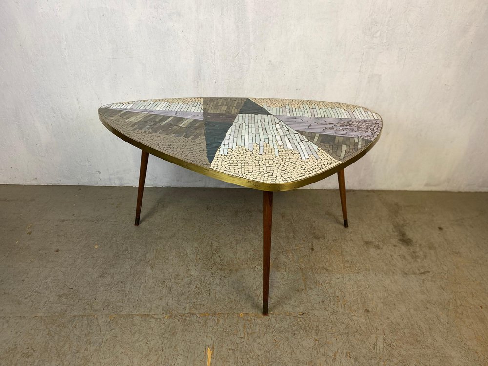 Kidney-Shaped Side Table with Mosaic Top, 1950s for sale at Pamono