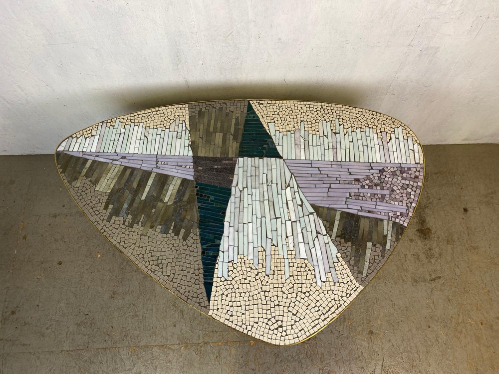 Kidney-Shaped Side Table with Mosaic Top, 1950s for sale at Pamono