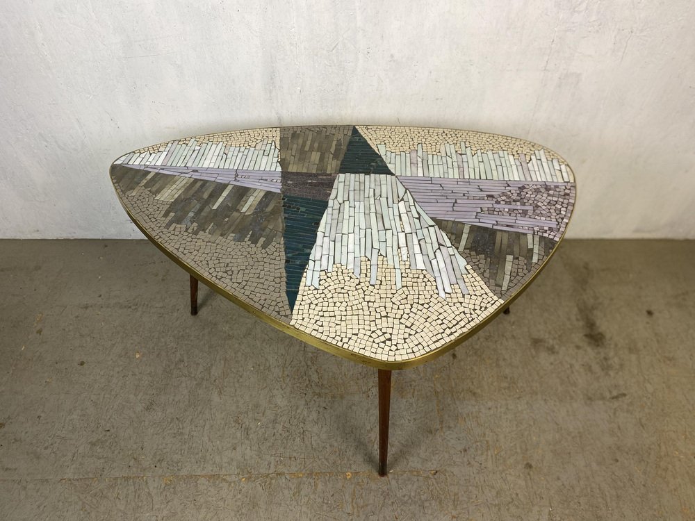 Kidney-Shaped Side Table with Mosaic Top, 1950s for sale at Pamono