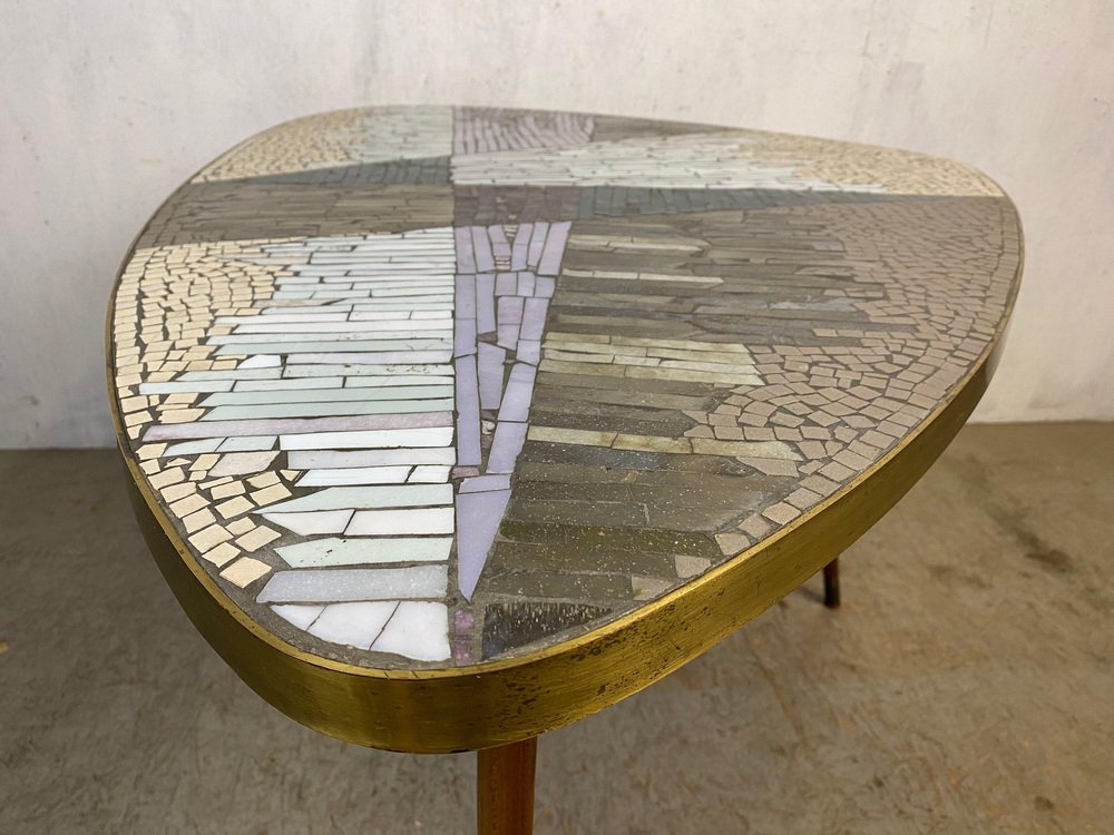 Kidney-Shaped Side Table with Mosaic Top, 1950s for sale at Pamono