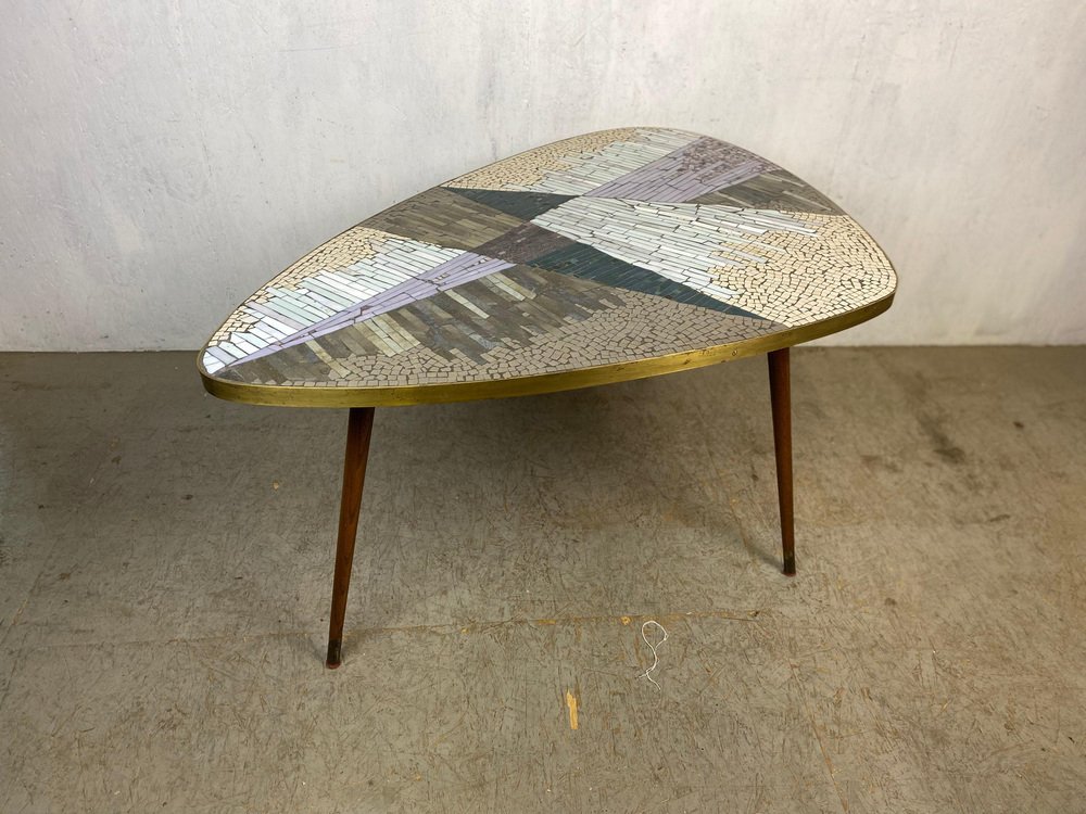 Kidney-Shaped Side Table with Mosaic Top, 1950s for sale at Pamono