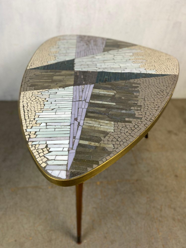 Kidney-Shaped Side Table with Mosaic Top, 1950s for sale at Pamono