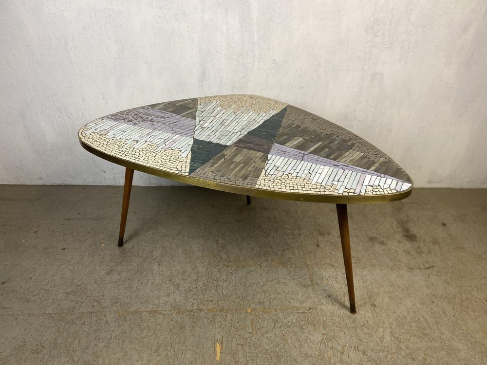 Kidney-Shaped Side Table with Mosaic Top, 1950s for sale at Pamono