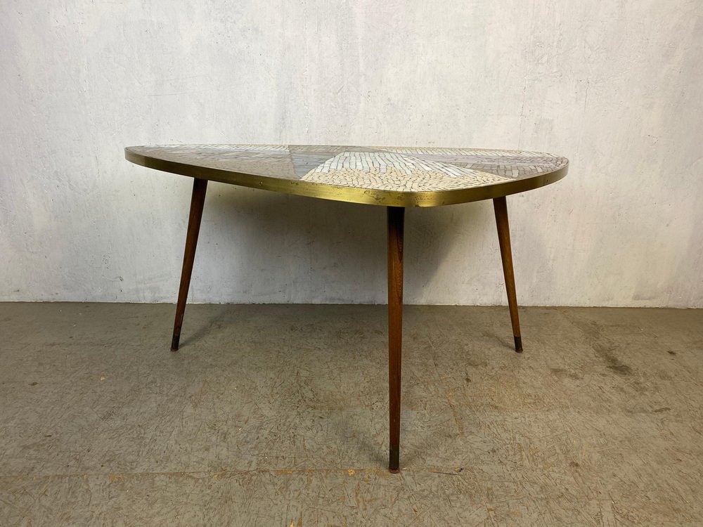 Kidney-Shaped Side Table with Mosaic Top, 1950s for sale at Pamono