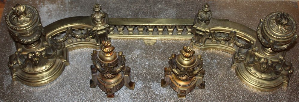 Bronze Fireplace Tool Set, Set of 8 for sale at Pamono