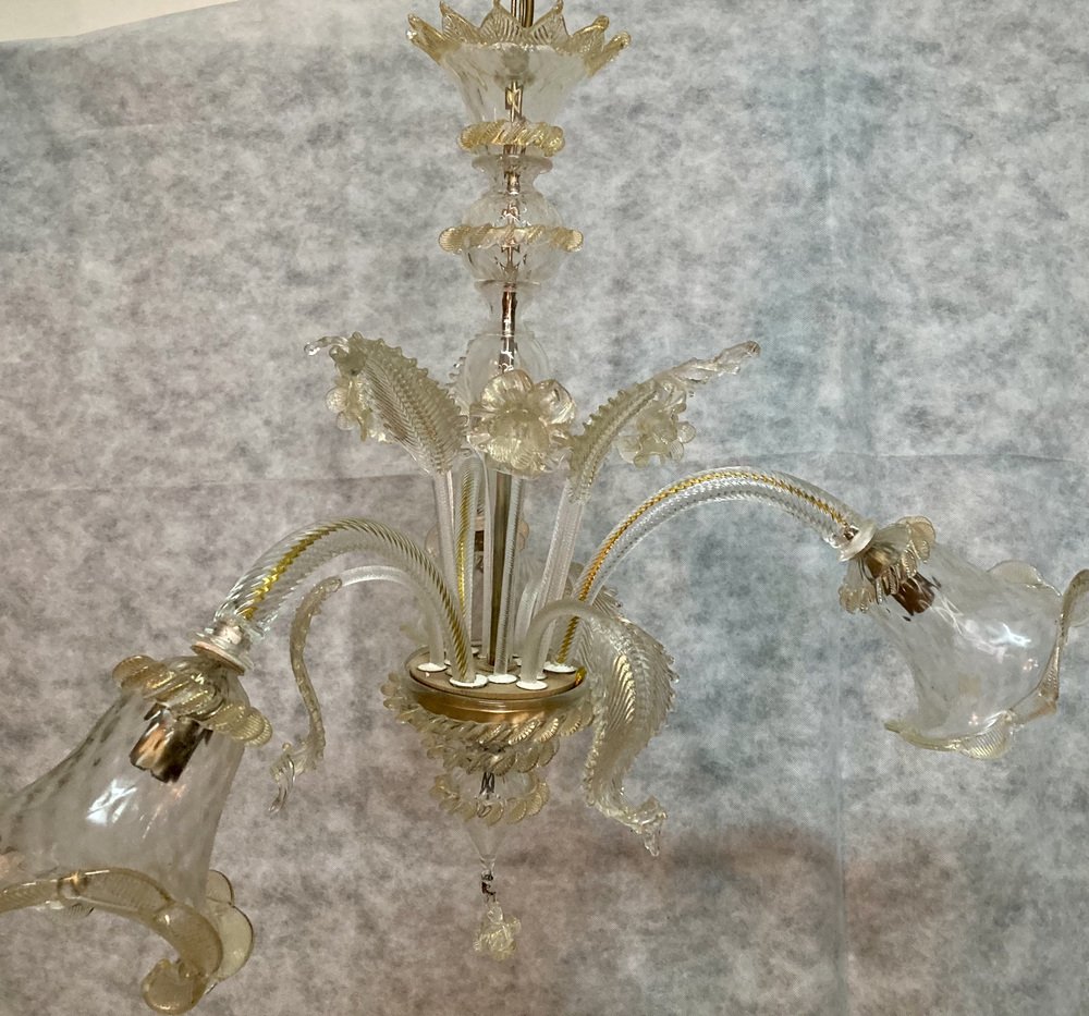 Vintage Murano Glass Chandelier for sale at Pamono