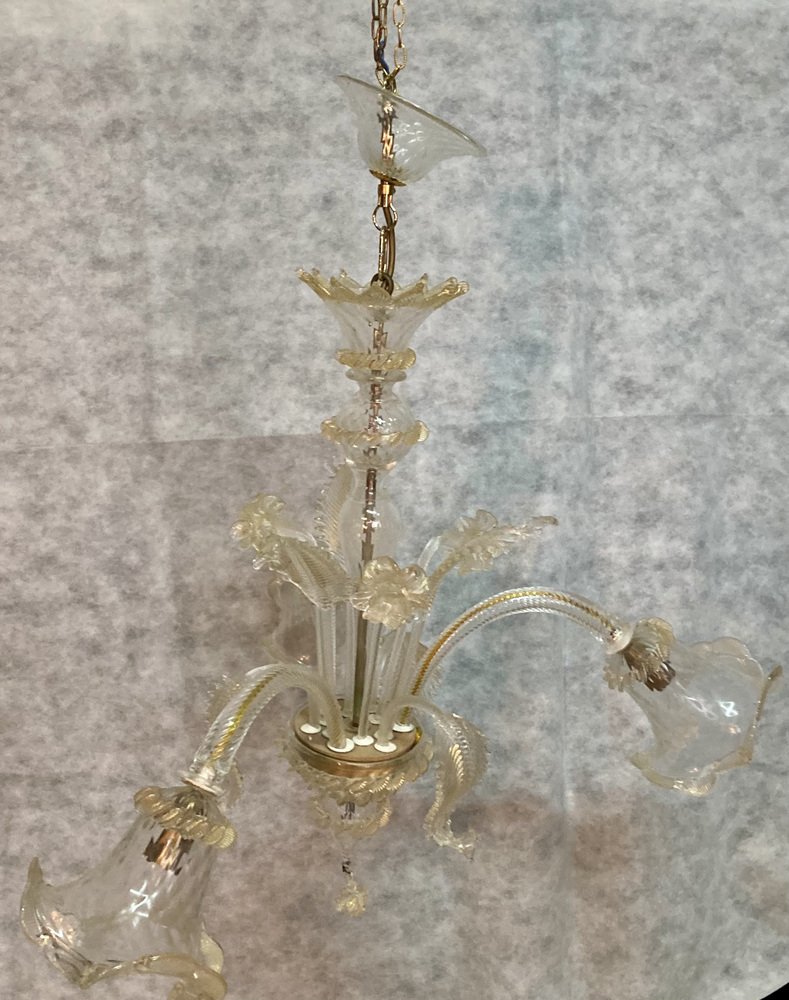 Vintage Murano Glass Chandelier for sale at Pamono