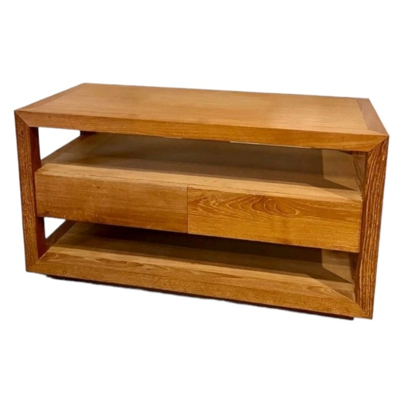 Vintage Oak Console Table with Two Drawers for sale at Pamono