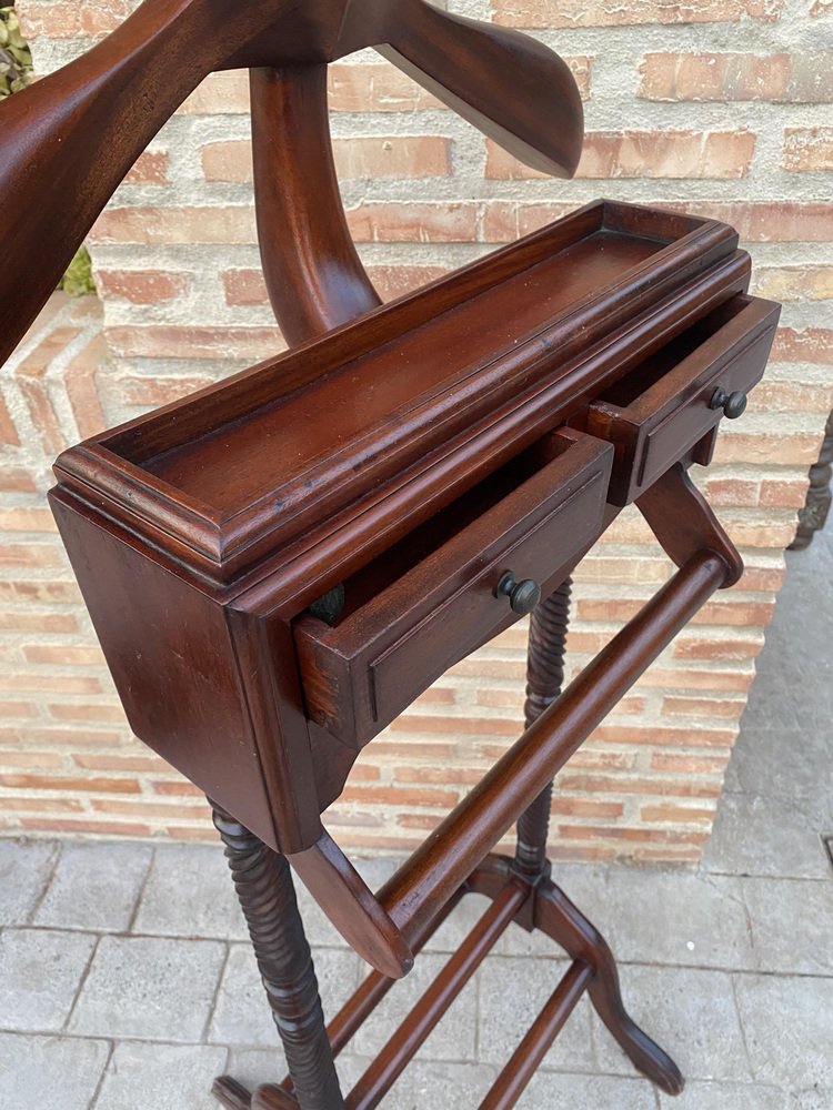 Mid-Century Gentlemen Wood Valet with Two Drawers, 1950s for sale at Pamono