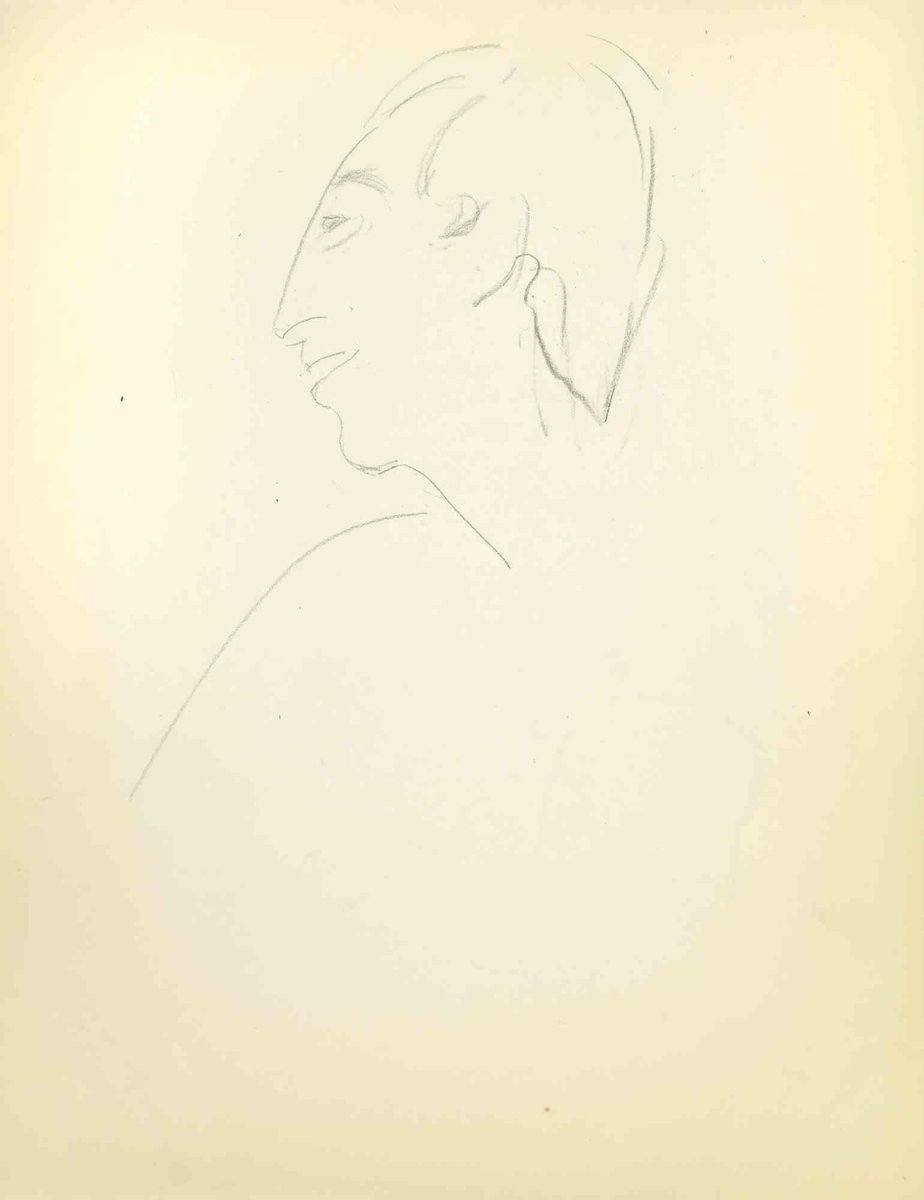 Flor David, Sketch for a Portrait, Drawing in Pencil on Paper, Mid 20th ...