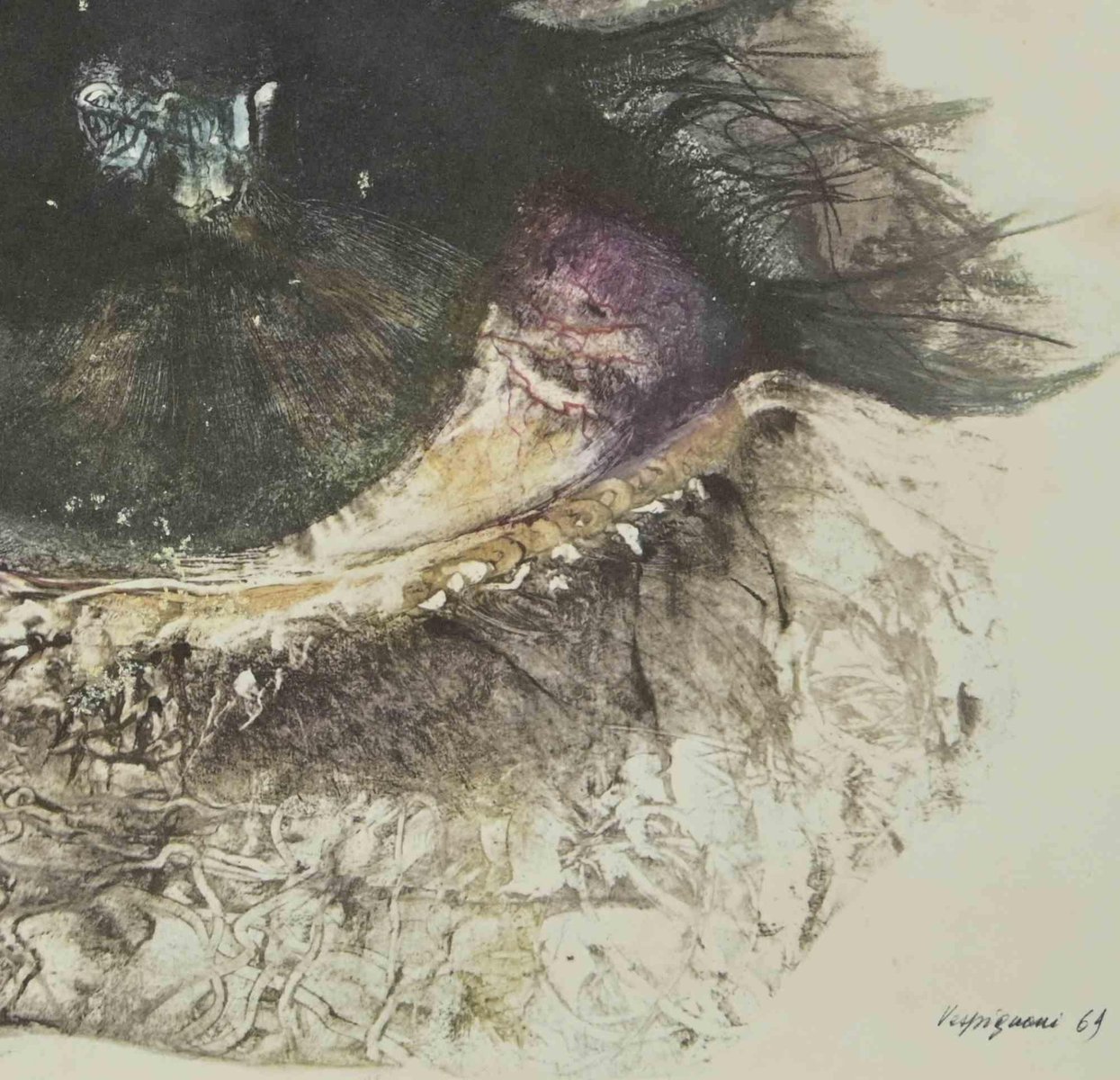 After Renzo Vespignani, The Eyes, Phototype Print, 1960s for sale at Pamono