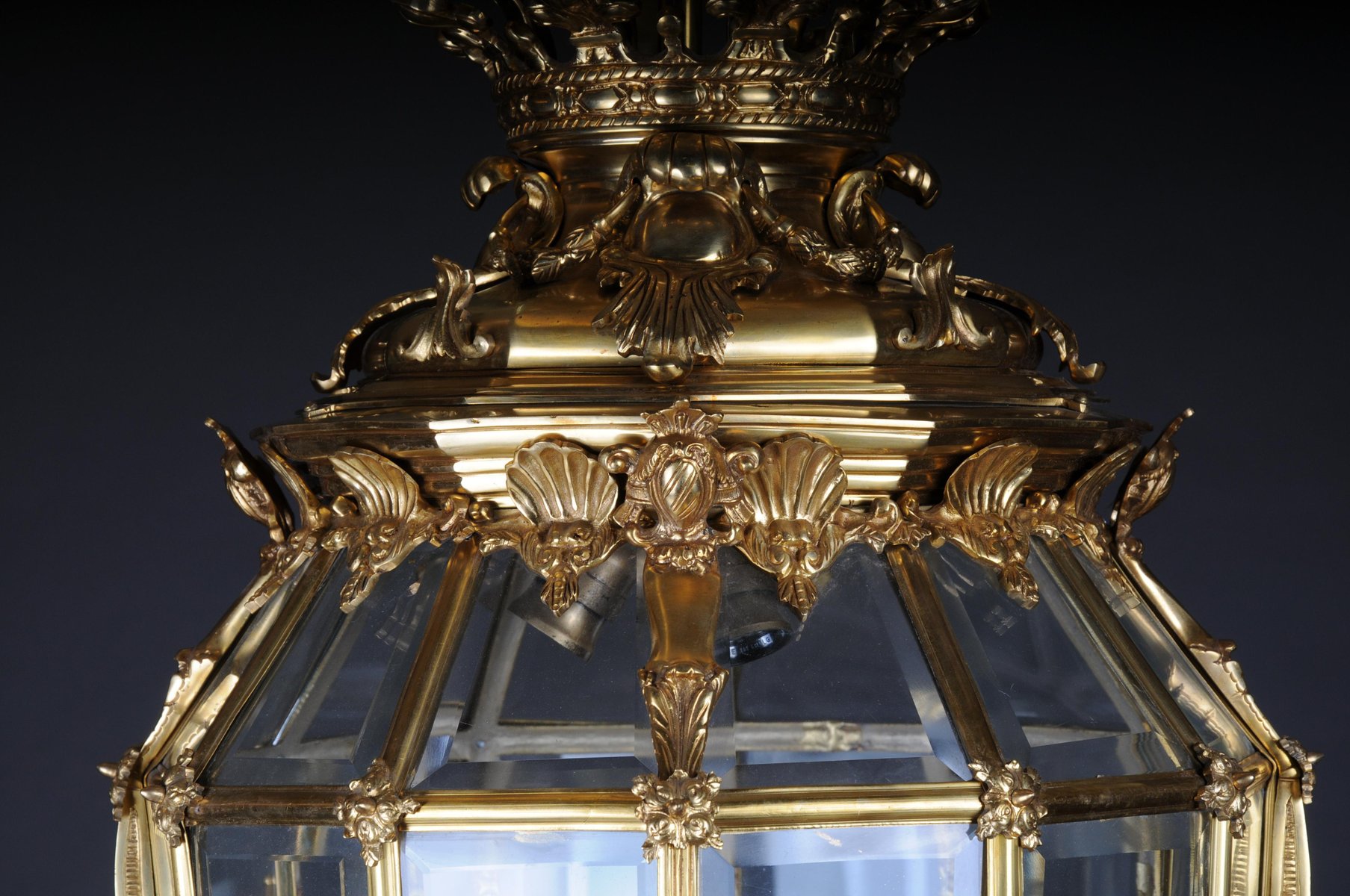 French Louis XVI Fire Lantern in Bronze and Brass for sale at Pamono
