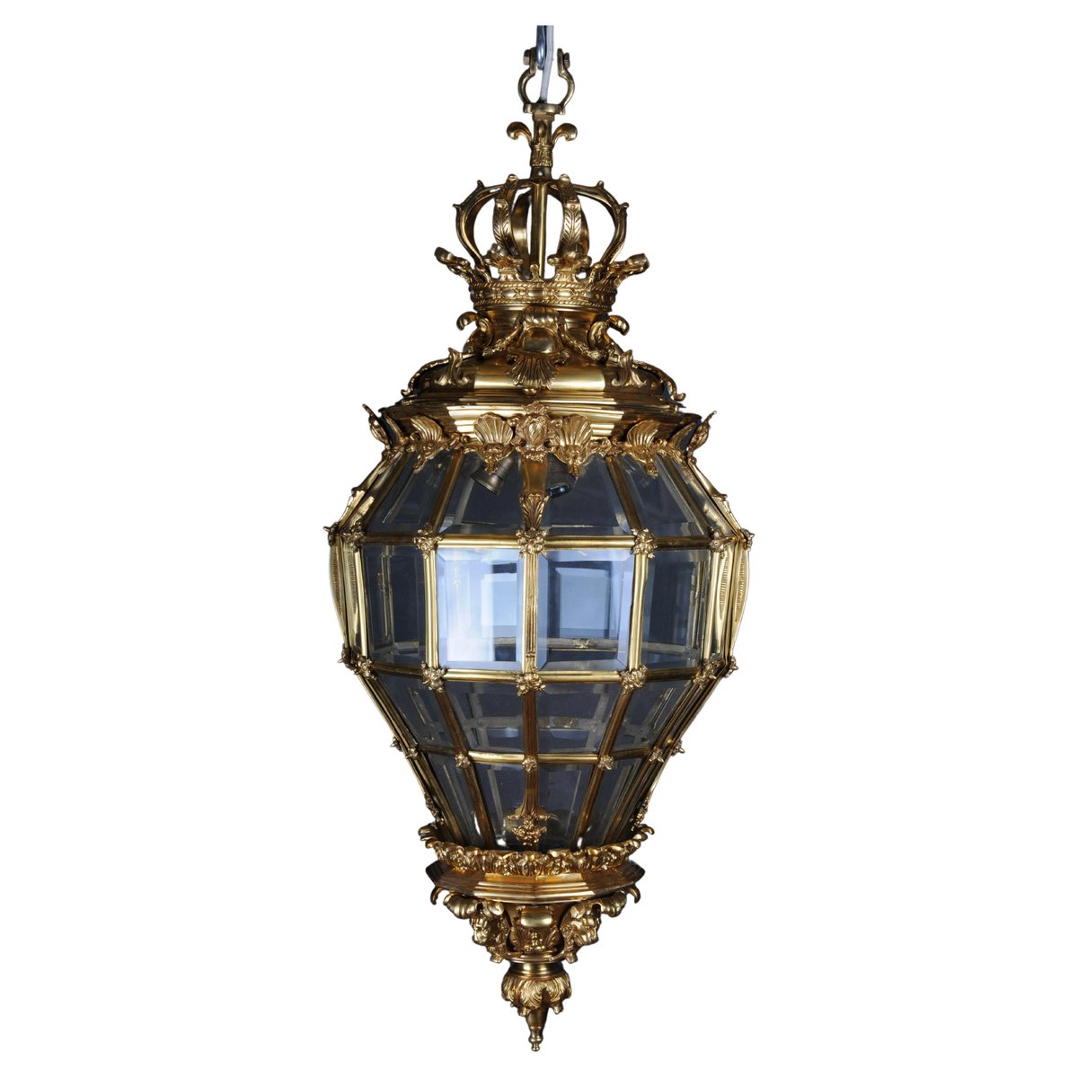 French Louis XVI Fire Lantern in Bronze and Brass for sale at Pamono