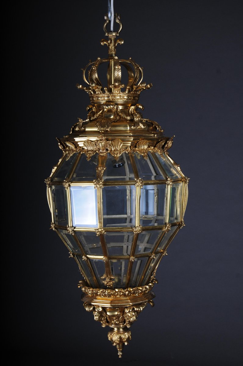 French Louis XVI Fire Lantern in Bronze and Brass for sale at Pamono