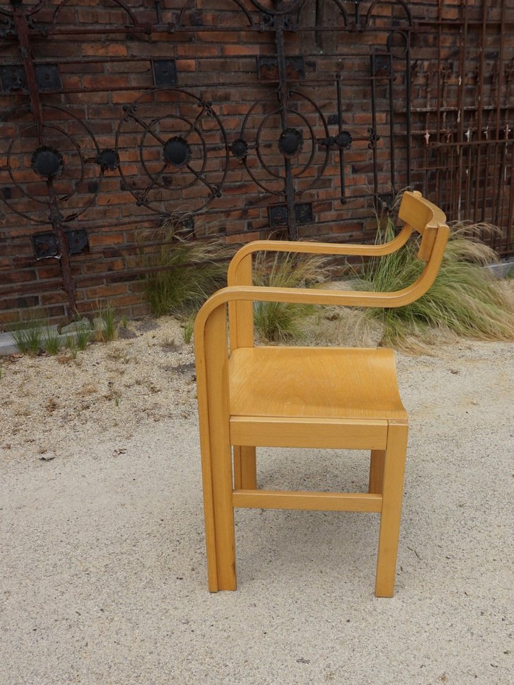 Dutch Plywood and Beech Armchair attributed to Enraf Nonius for Delft ...