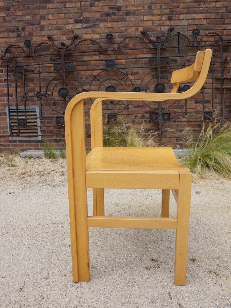 Dutch Plywood and Beech Armchair attributed to Enraf Nonius for Delft ...
