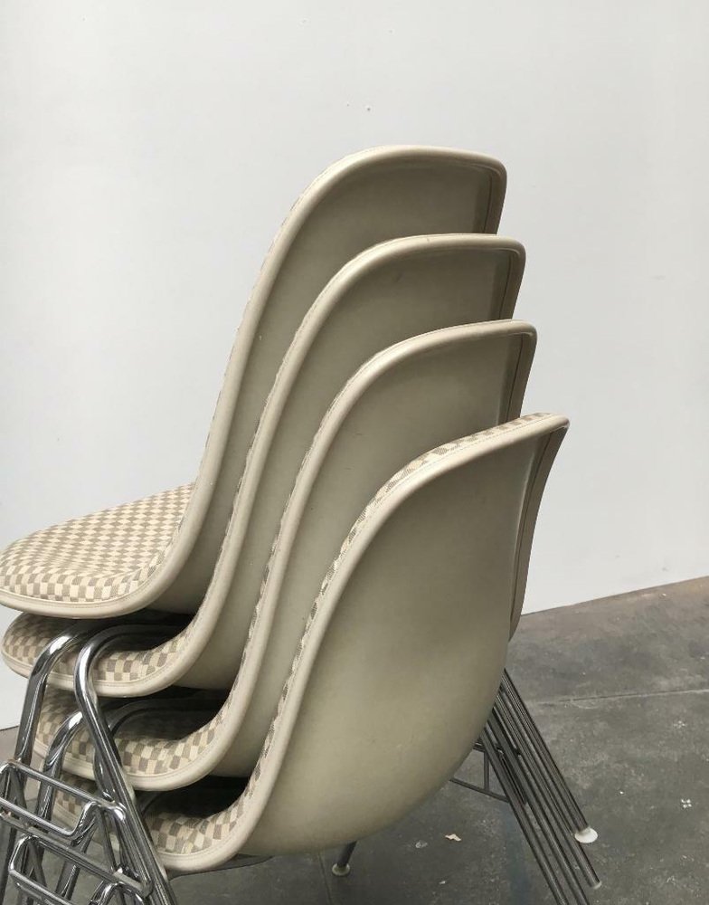 Mid-Century Fiberglass Side Stacking Chairs by Charles & Ray Eames with ...