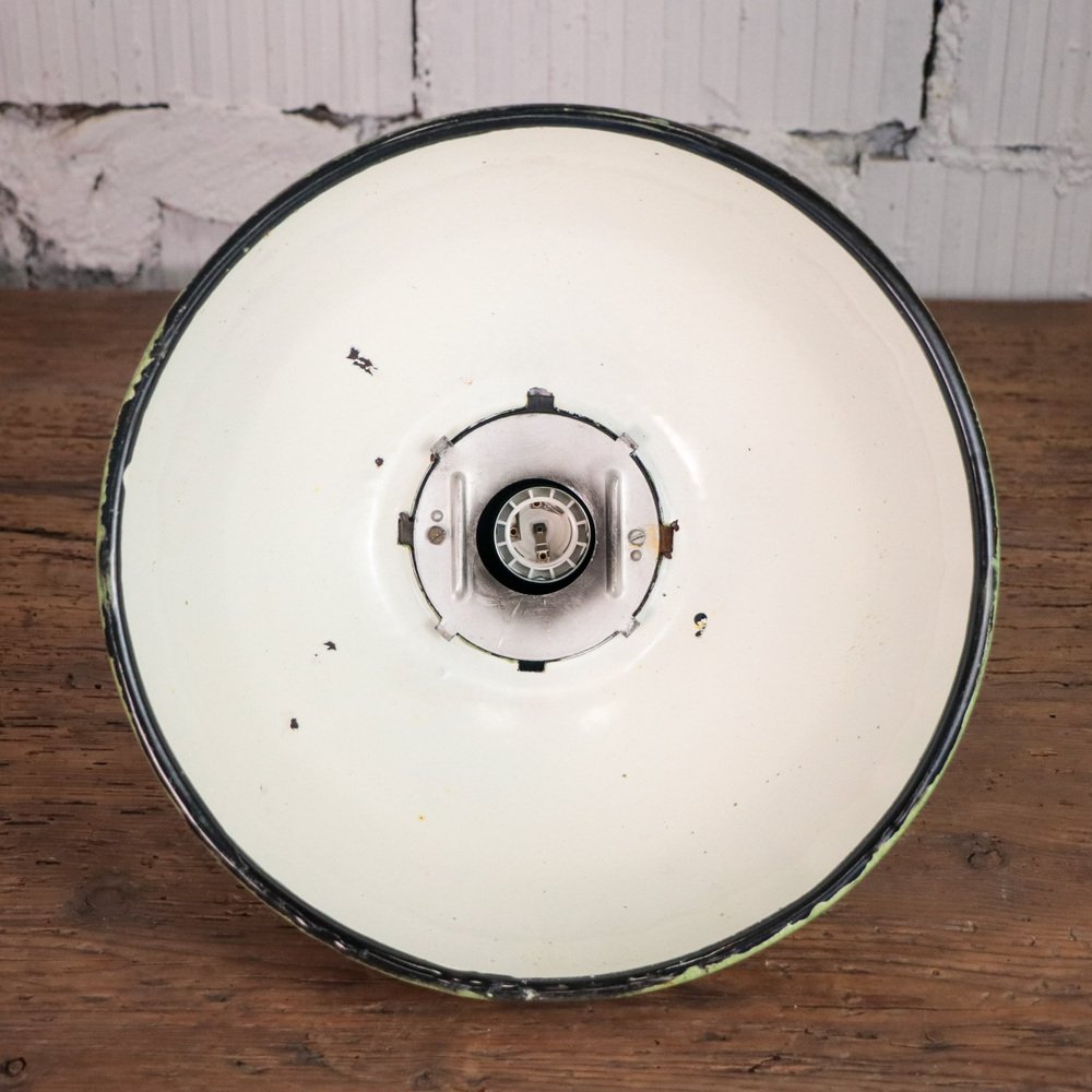 Industrial Green Suspension Lamp, Soviet Union, 1970s for sale at Pamono