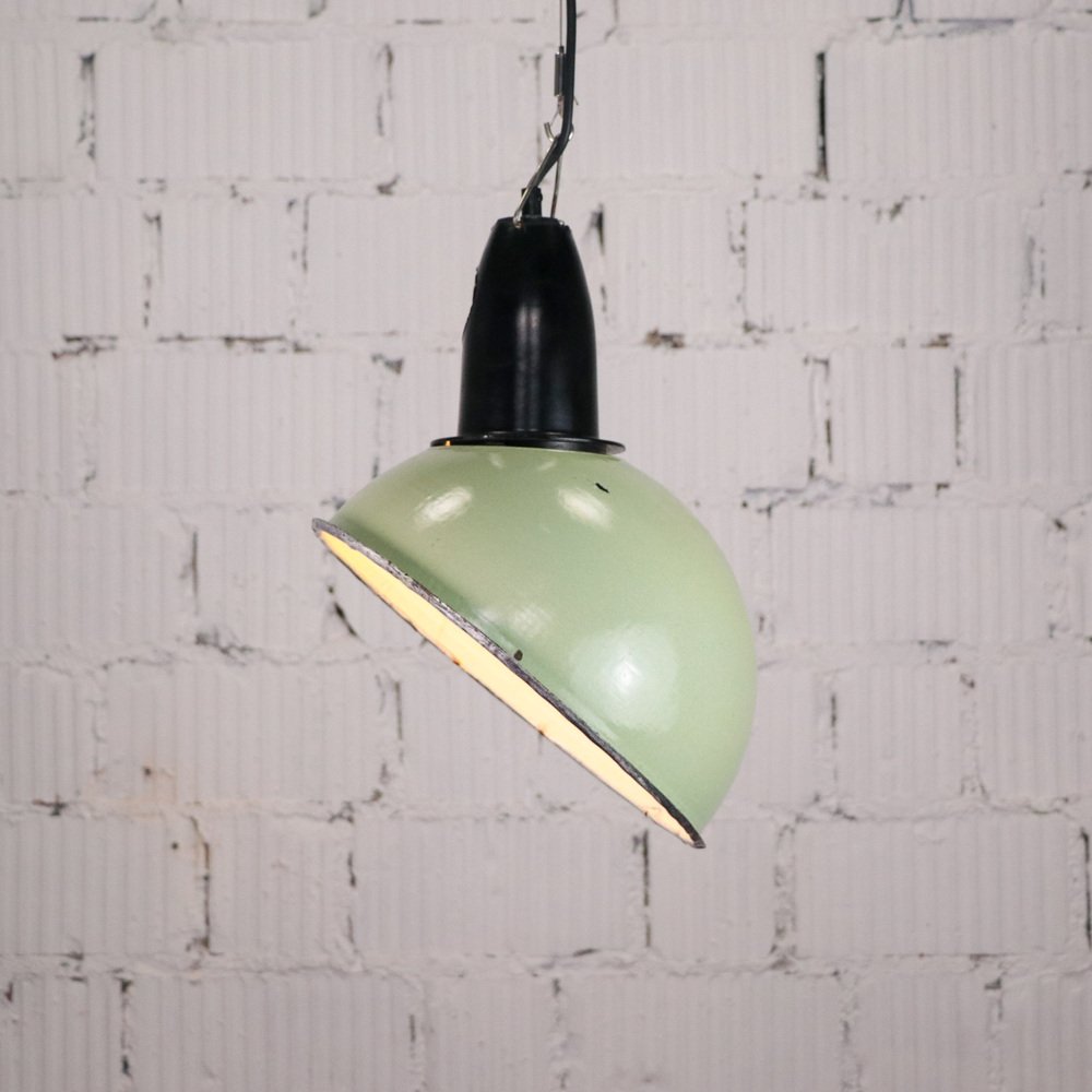 Industrial Green Asymmetrical Lamp, Soviet Union, 1970s for sale at Pamono